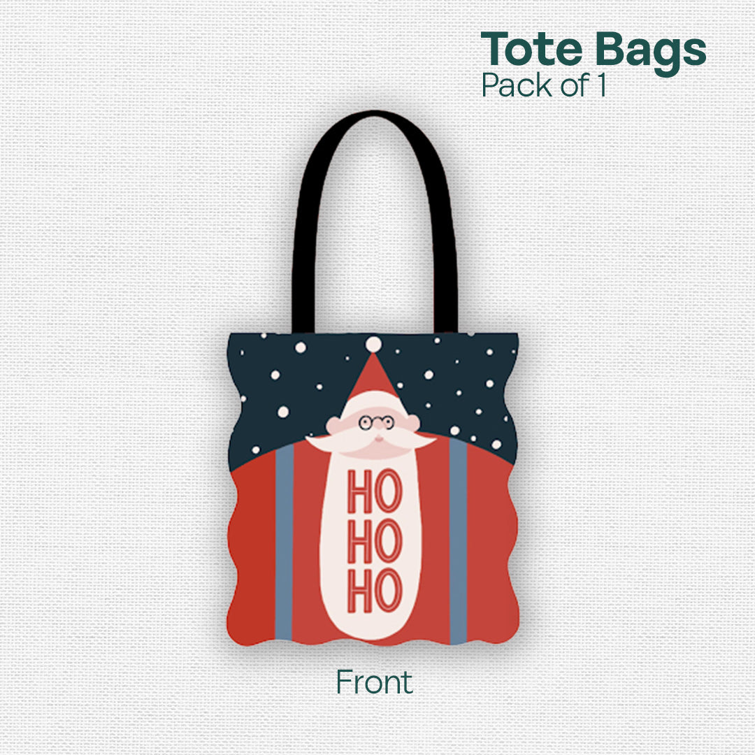 Buy Santa Tote Bag | 100% Organic Cotton Made - Pack of 1 – Hexafun